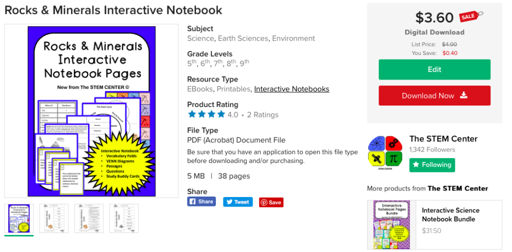 Rocks & Minerals Interactive Notebook - The STEM Center